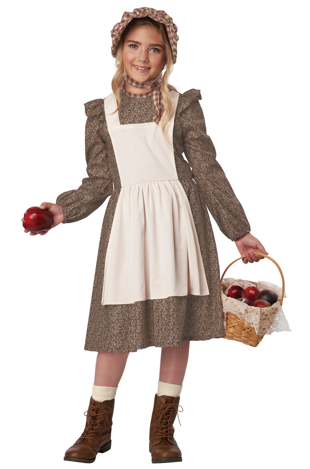 Frontier Settler Girl Child Costume (Brown) - PureCostumes.com