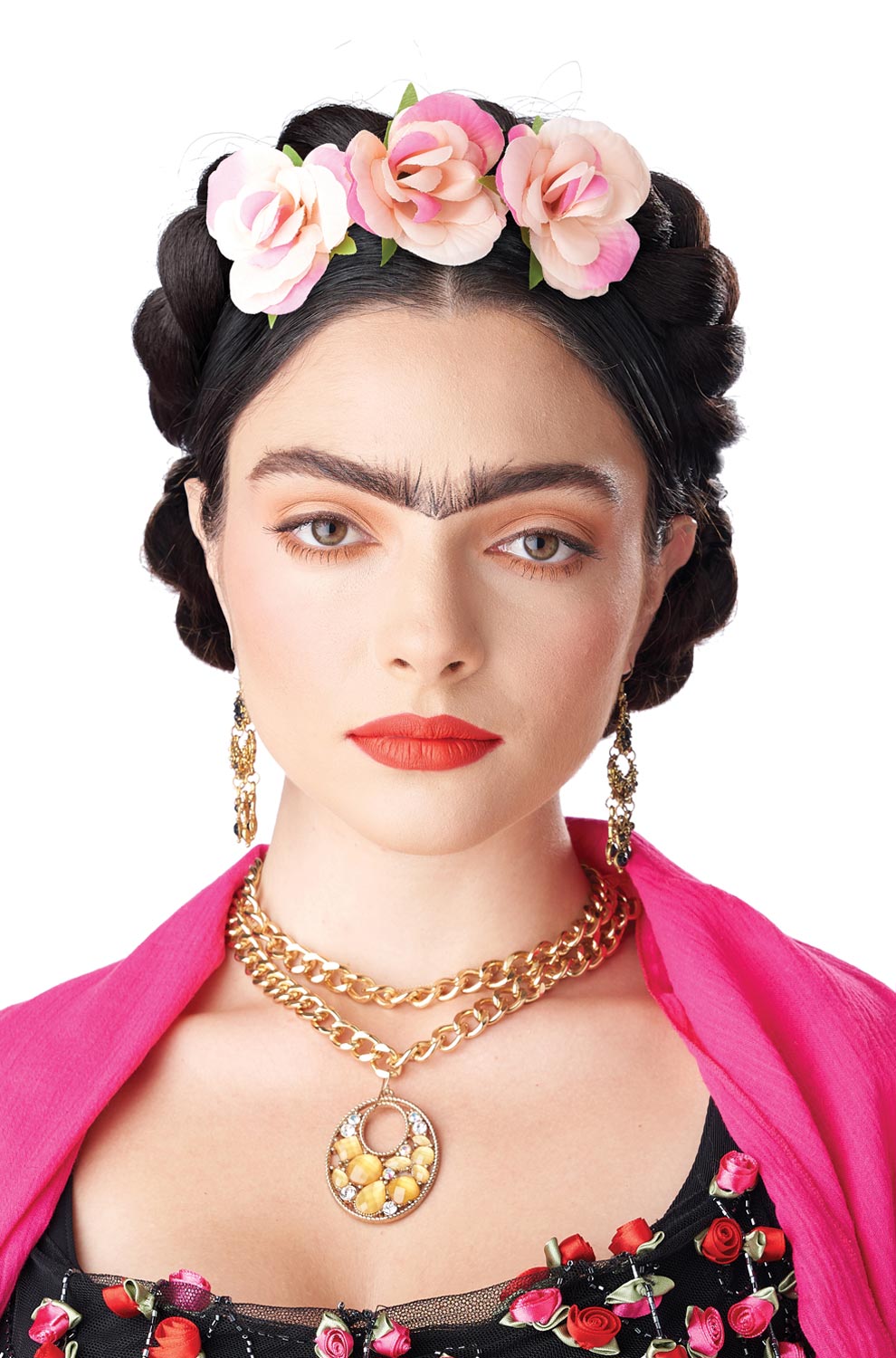 Frida Braid with Clip-In Flowers - PureCostumes.com