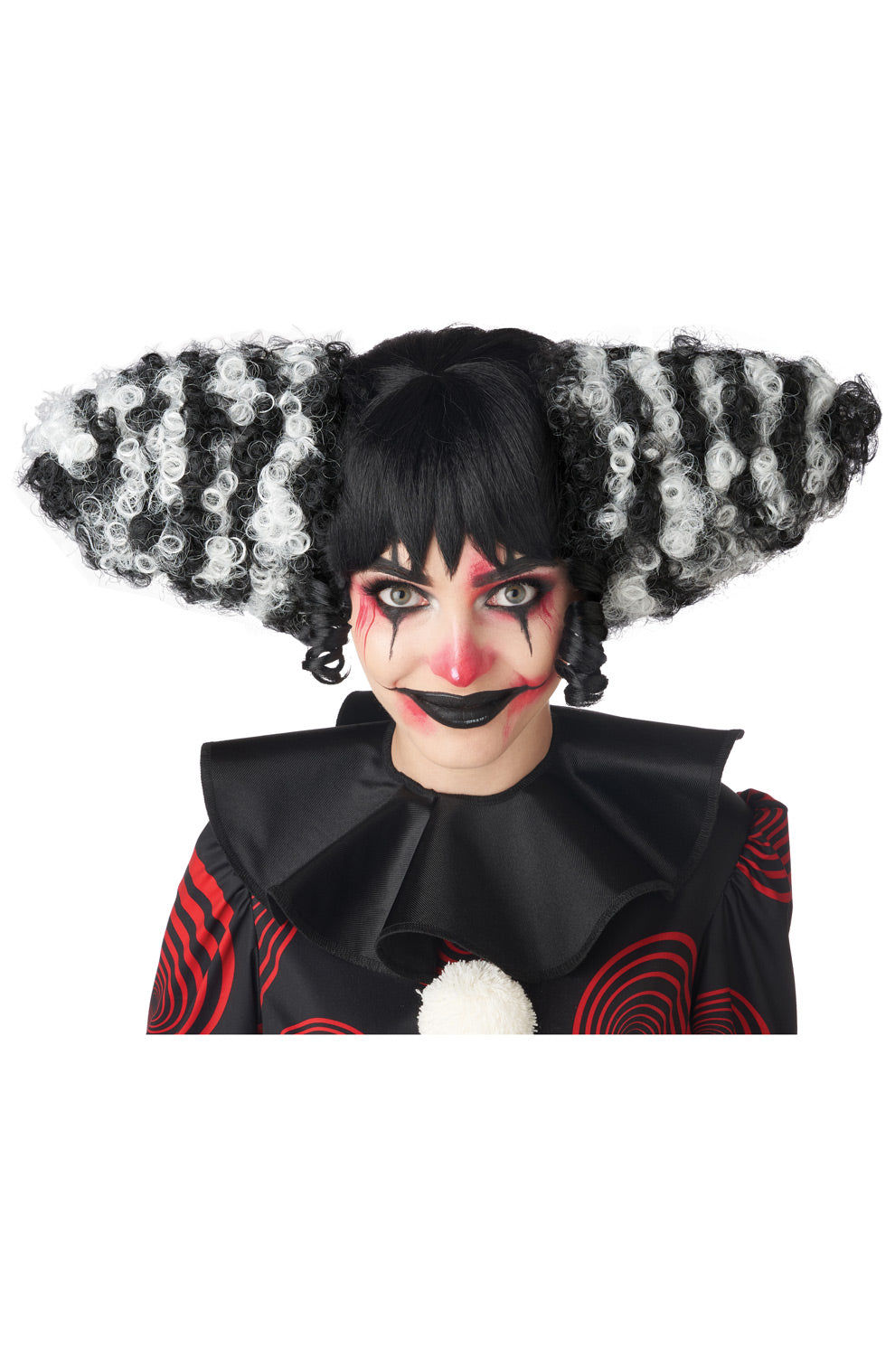 Funhouse Clown Wig (Black/White) - PureCostumes.com