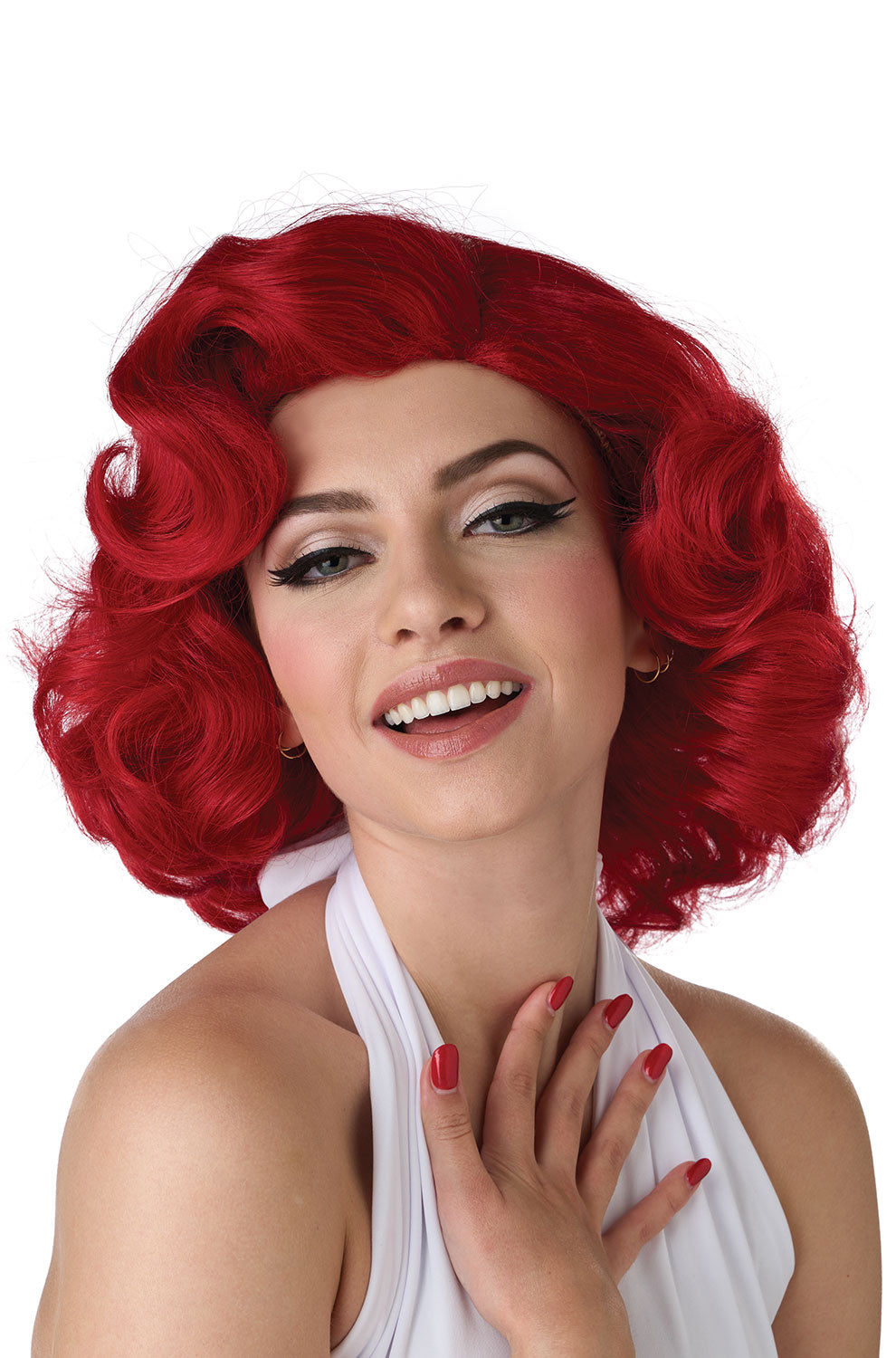 Hollywood Glamour Adult Wig (Red) - PureCostumes.com
