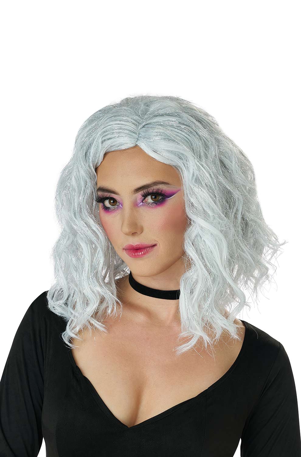 White Textured Bob Wig - PureCostumes.com
