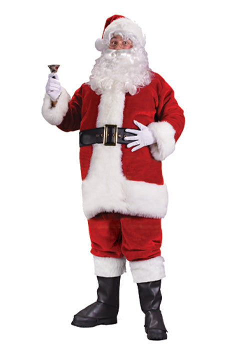 Regency Plush Red Santa Suit Adult Costume - PureCostumes.com