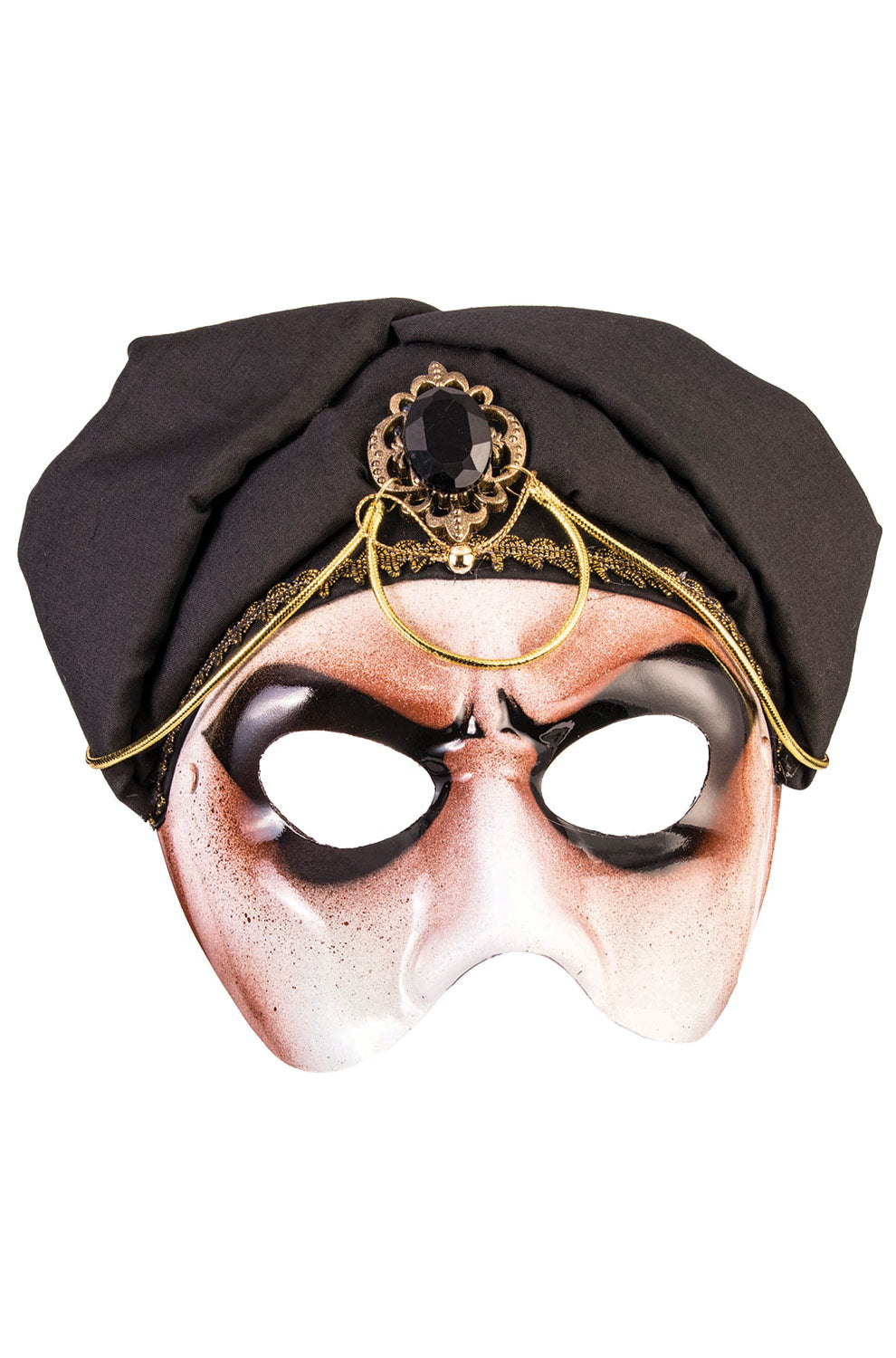 Male Fortune Teller Mask with Scarf (Black) - PureCostumes.com