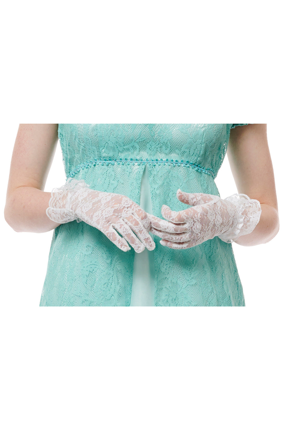 Lace with Ruffle Adult Gloves - PureCostumes.com