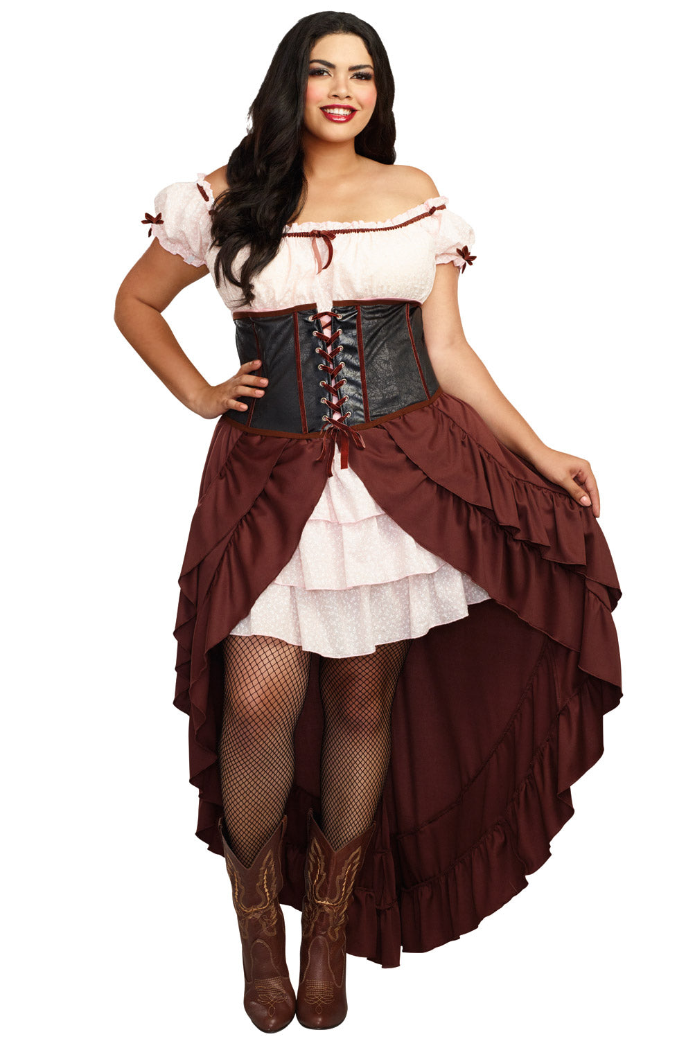 Saloon Gal Plus Size Costume - PureCostumes.com