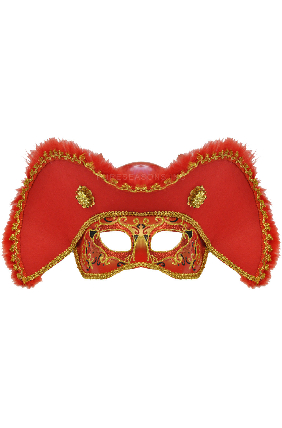Male Pirate Mask (Red) - PureCostumes.com