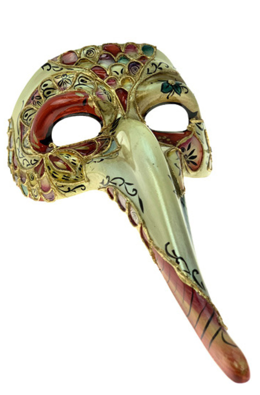 Venetian Songbird Zanni Half Mask - PureCostumes.com