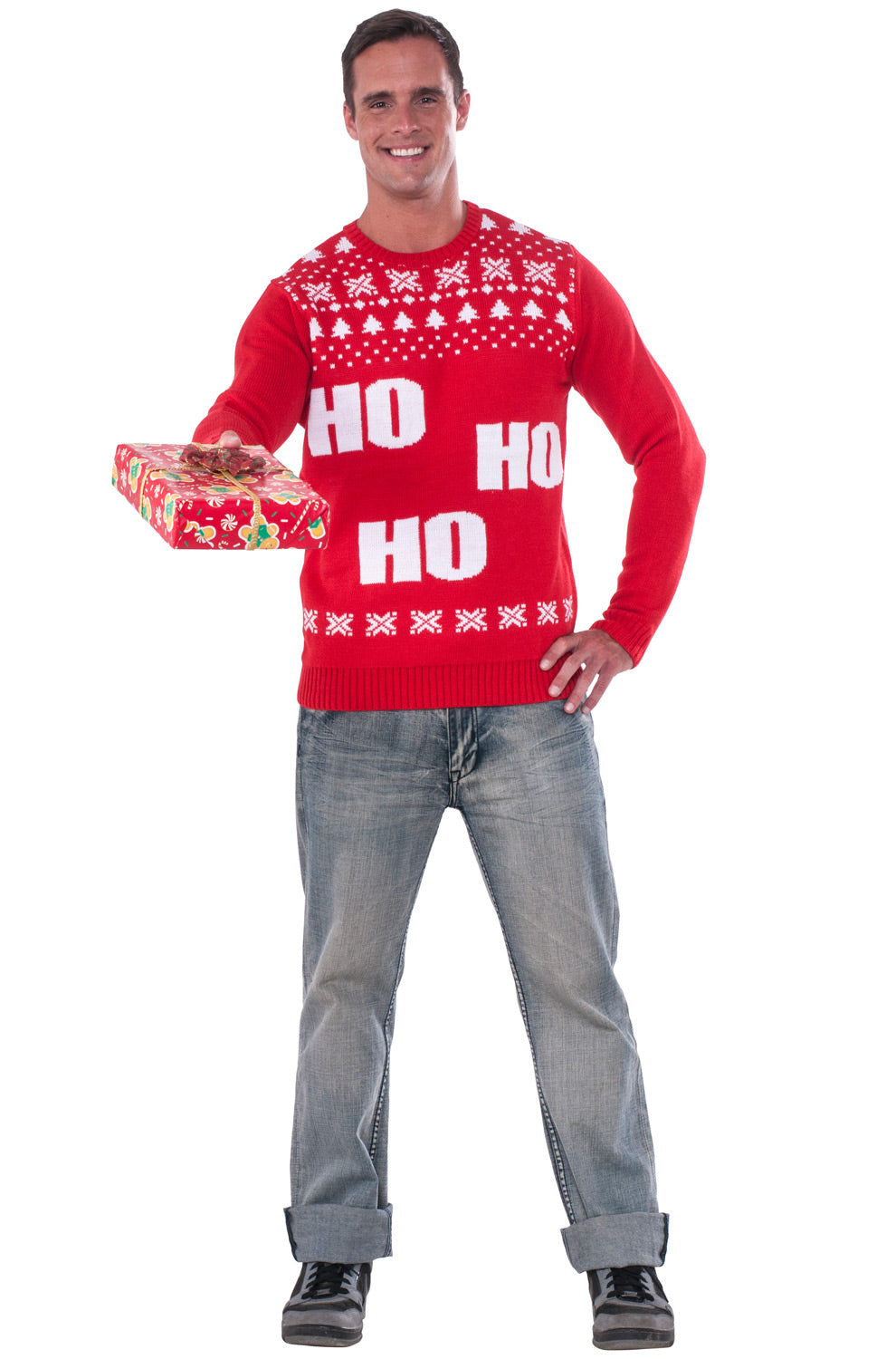 Ho Ho Ho Sweater Adult Costume - PureCostumes.com