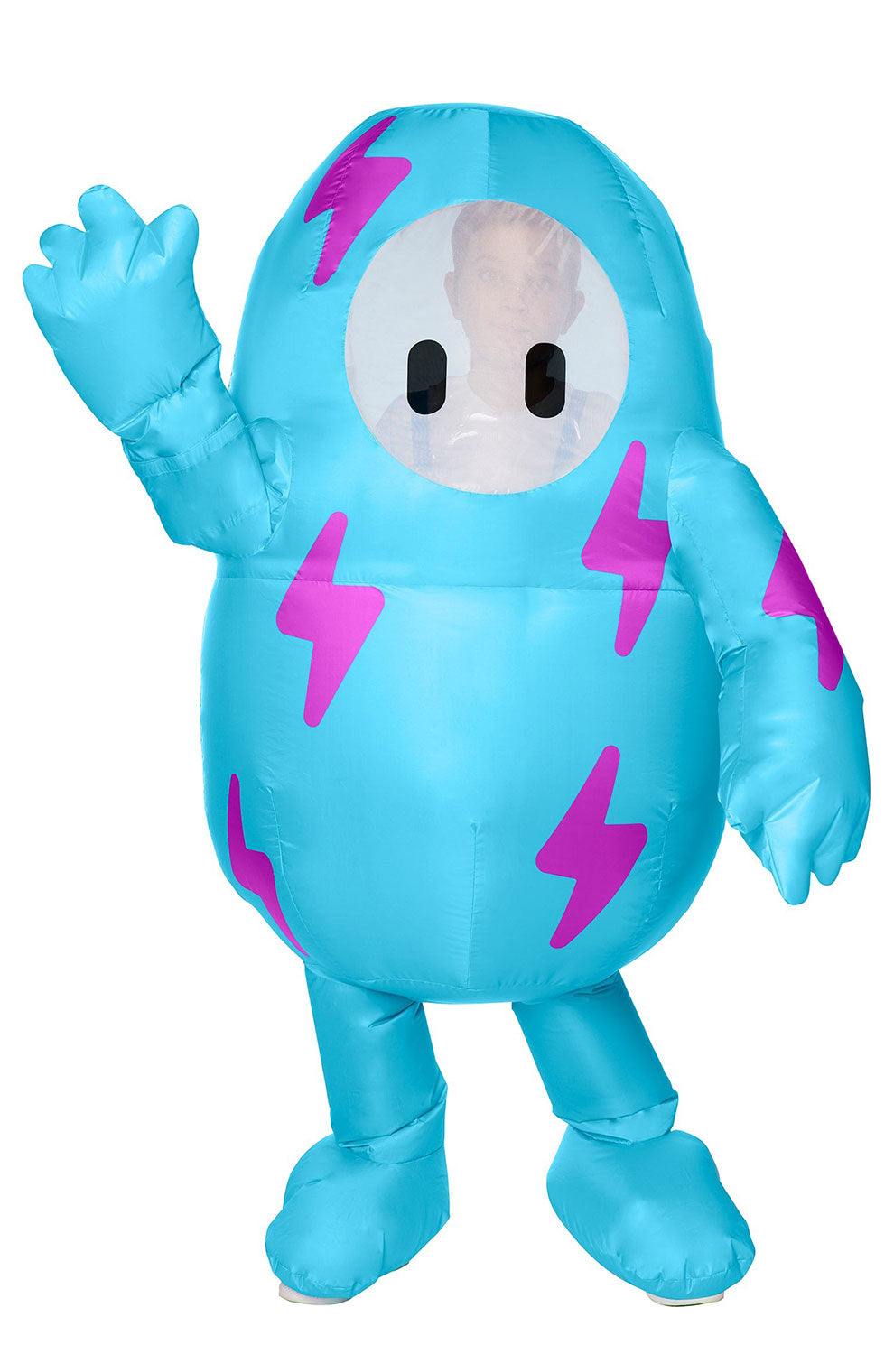 Fall Guys Lightning Coral Blue Inflatable Child Costume - PureCostumes.com