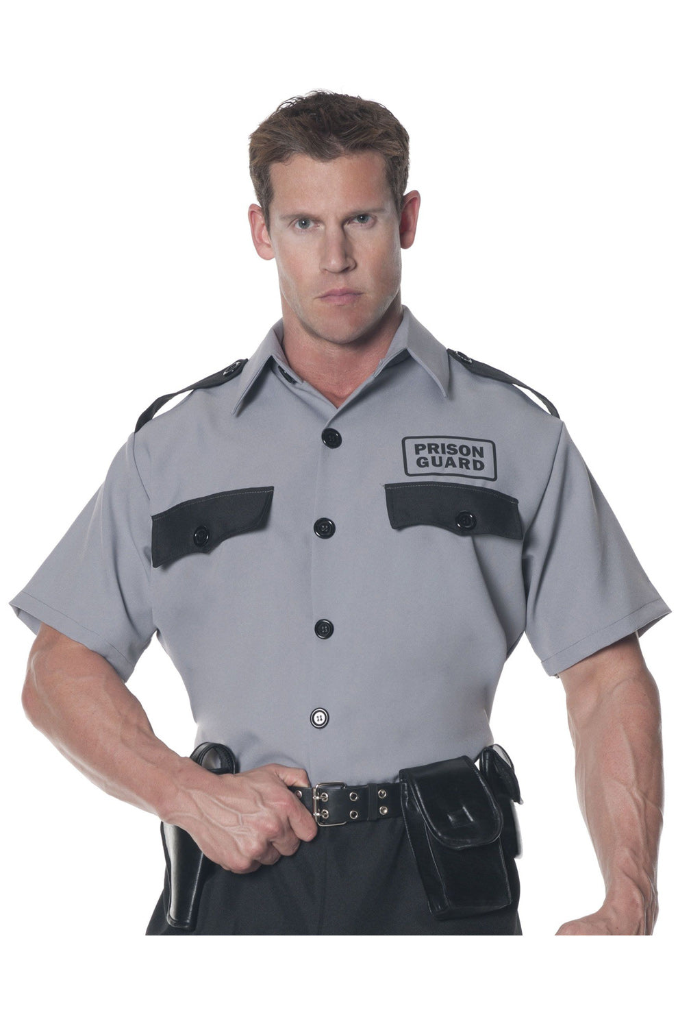 Prison Guard Shirt Plus Size Costume - PureCostumes.com