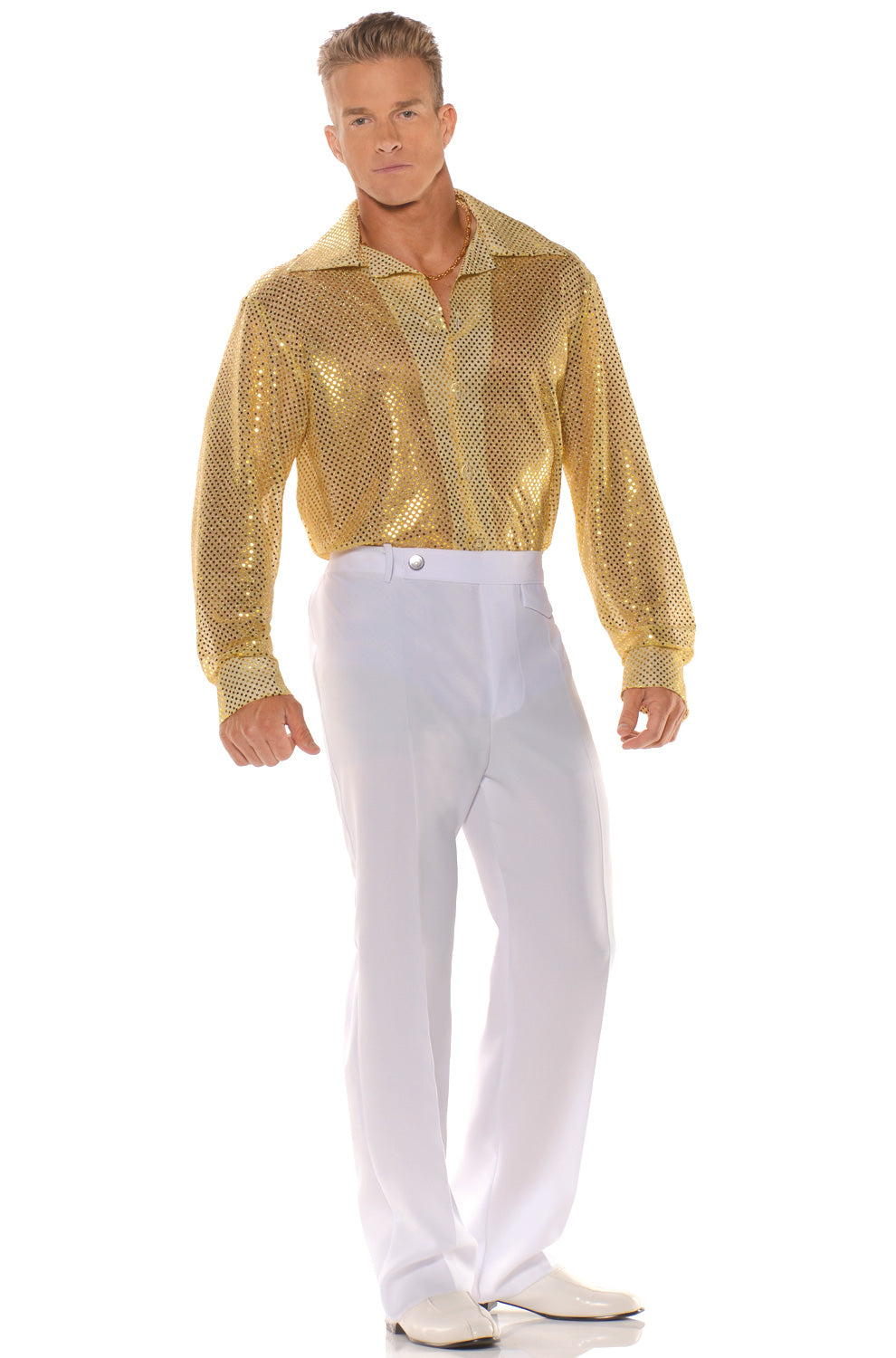 Gold Sequin Shirt Adult Costume - PureCostumes.com